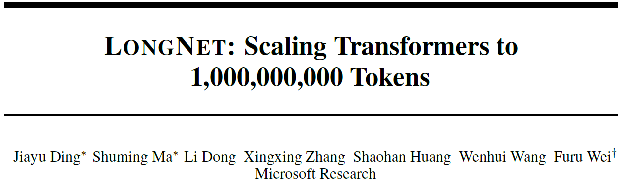 LongNet: Scaling Transformers to 1B Tokens with Dilated Attention