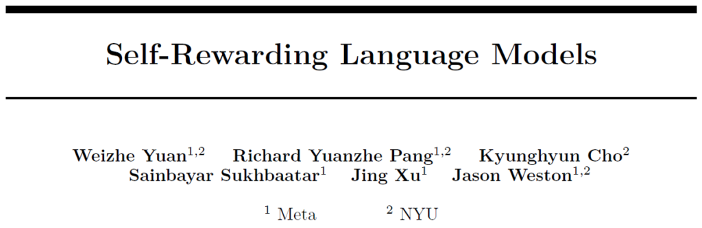 Self-Rewarding Language Models by Meta AI